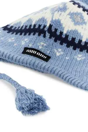 Miu Miu Virgin Wool Beanie With Tassels