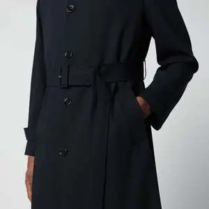 LARDINI Single-breasted Virgin Wool Trench Coat