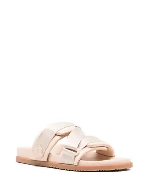 Moncler Flat Rubber Sandals With Touch-strap Fastening - Multicolor