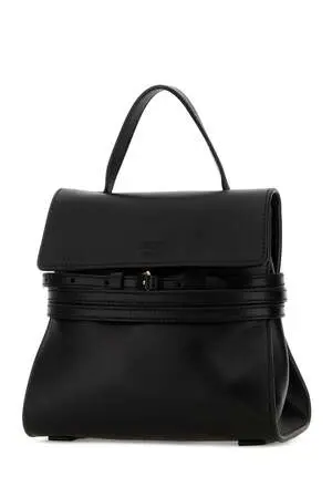 Moschino Nappa Leather Small Tie Me Handbag - Black