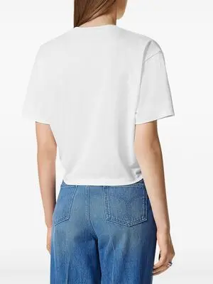 Versace Logo Embroidered T-shirt - Multicolor