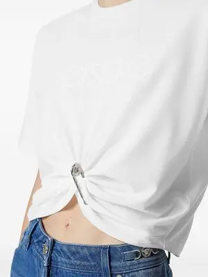 Versace Logo Embroidered T-shirt - Multicolor