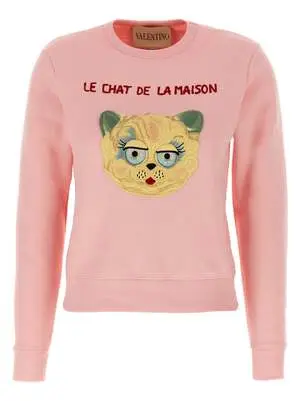 Valentino Garavani Embroidered Cat Sweatshirt - Pink