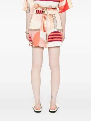 Fendi High-waisted Patchwork Shorts - Multicolor