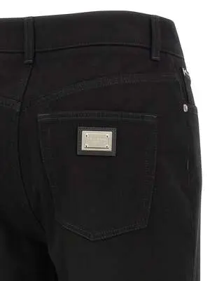 Dolce & Gabbana Flare Leg Cotton Denim Pants