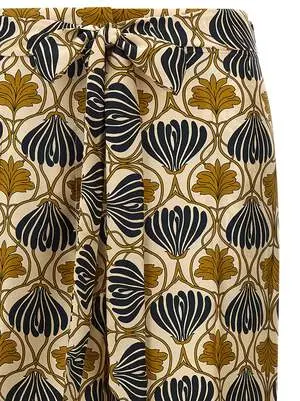 Max Mara Timec Printed Silk Trousers - Yellow