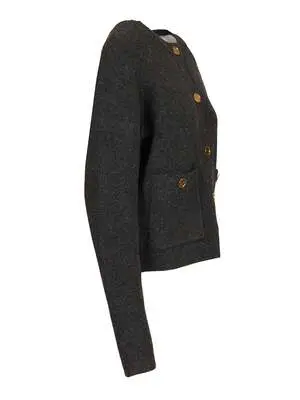 TOTEME Hammered Button Cardigan - Gray