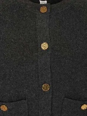 TOTEME Hammered Button Cardigan - Gray