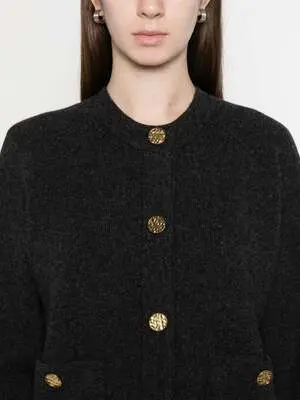 TOTEME Hammered Button Cardigan - Gray