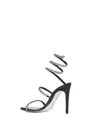 Rene Caovilla Jeweled Ankle Strap Stiletto Sandals