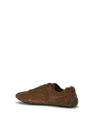 Prada Montecarlo Re-edition 2005 Suede And Re-nylon Sneakers - Brown