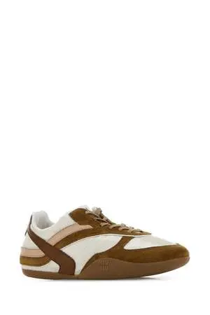 Miu Miu Two-tone Tech Fabric And Suede Gymnasium Sneakers - Multicolor