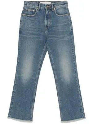 GOLDEN GOOSE Cropped Flare Jeans With Double Star Detail - Blue