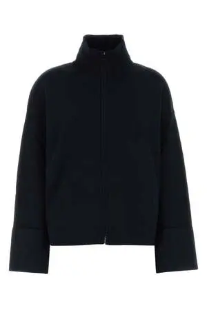 Max Mara Dark Viscose Blend Zip-up Sweatshirt - Blue