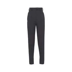 Prada Virgin Wool High-waist Pants - Gray
