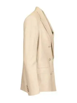 Tagliatore Double-breasted Wool & Cashmere Blend Jacket With Peak Lapels - Cream