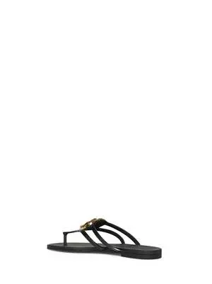 Dolce & Gabbana Black Rubber Dg Logo Thong Sandals - Multicolor