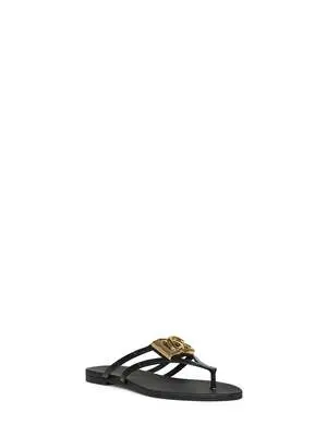Dolce & Gabbana Black Rubber Dg Logo Thong Sandals - Multicolor