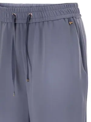 Herno Flowing Wide-leg Trousers With Drawstring - Blue