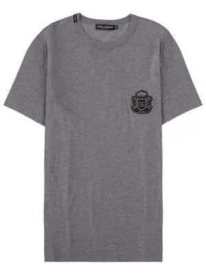 Dolce & Gabbana T-shirt With Heraldic Logo - Gray