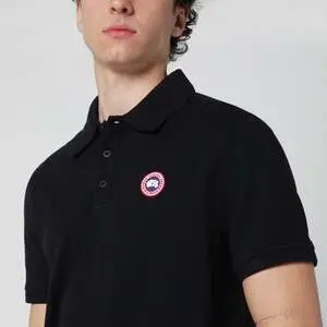Canada Goose Polo Shirt With Logo Patch - Black