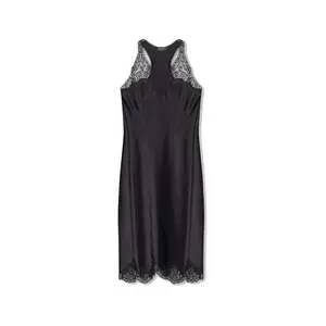 Balenciaga Satin Strappy Midi Dress - Black