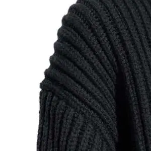 JIL SANDER Long Ribbed Turtleneck Sweater - Black