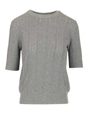 LISA YANG LISA YANG Nika Cotton Cashmere Crew Neck Short Sleeve Sweater