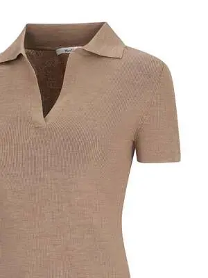 Max Mara Ribbed Wool Polo Shirt - Cream