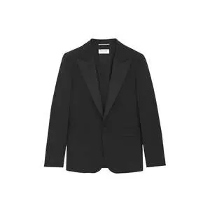 Saint Laurent Grain De Poudre Smoking Jacket - Black