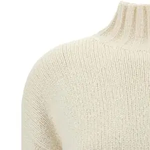 JIL SANDER Wool And Silk High Neck Sweater - White