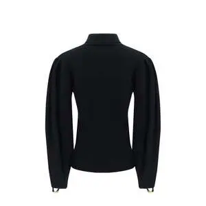Chloé Wool Sweater With Balloon Sleeves And Cut-out Detail - Black