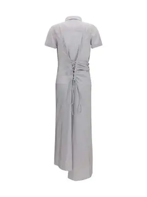 Alexander McQueen Striped Shirt Dress With Corset Detail
