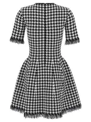 Alexander McQueen Houndstooth Jacquard Mini Dress