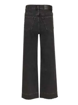 Chloé High-waisted Wide-leg Cropped Jeans - Black