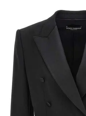 Dolce & Gabbana Tuxedo Double-breasted Crop Blazer