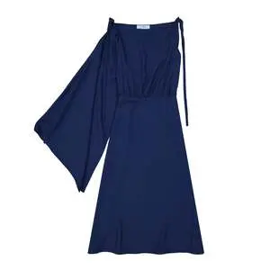 Prada One Sleeve Midi Dress - Blue