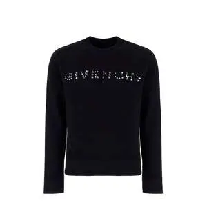 Givenchy Logo Studded Crewneck Sweater - Black