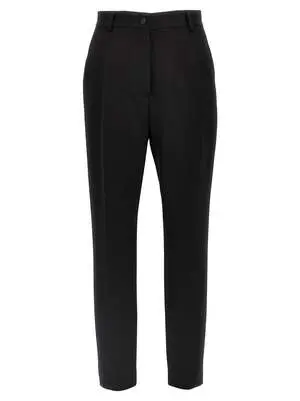 Dolce & Gabbana High-waisted Tuxedo Wool Gabardine Pants - Black