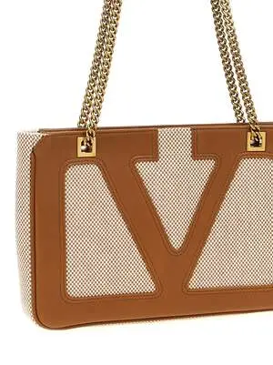 Valentino Garavani Viva Superstar" Small Shopping Bag - Cream
