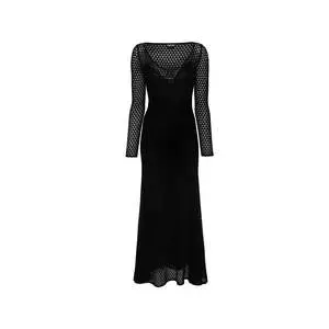 TOM FORD Lurex Crochet Maxi Dress - Black