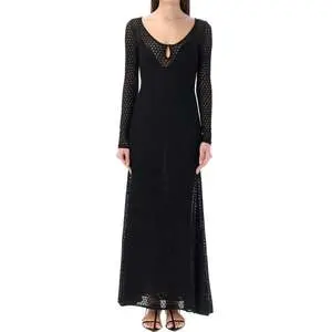 TOM FORD Lurex Crochet Maxi Dress - Black