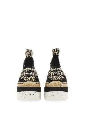 Stella McCartney Gaia Espadrille Platform Sandals - Black