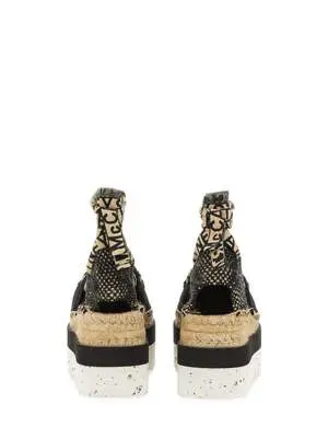 Stella McCartney Gaia Espadrille Platform Sandals - Black