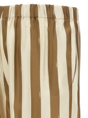 Fendi Striped Silk Bermuda Shorts - Cream