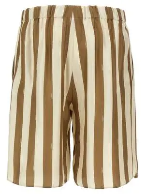Fendi Striped Silk Bermuda Shorts - Multicolor