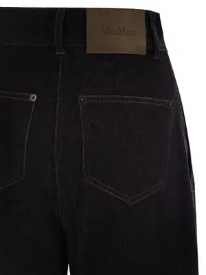 Max Mara Wide-leg Denim-effect Jersey Trousers - Multicolor