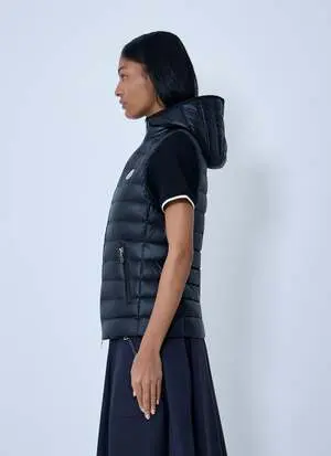 Moncler Glygos Short Down Vest With Hood - Black