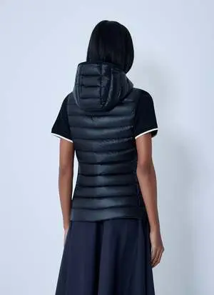 Moncler Glygos Short Down Vest With Hood - Black