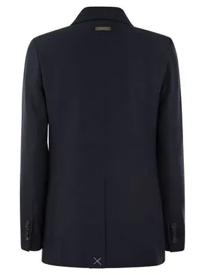 Peserico Viscose Blend Double-breasted Blazer